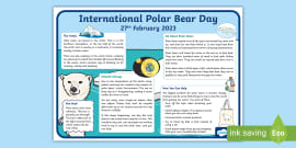 5 Ways To Help Save Polar Bears - Polar Bear Day Worksheet