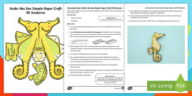 Under the Sea Design Your Own Sea Creature Worksheets - Italian / English