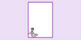 Simple Blank Mermaid Page Border | Page Borders | Twinkl