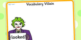 Vocabulary Villain Happy Word Mat (teacher made) - Twinkl