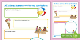 Summer Holiday Writing Frame | Printable Paper with Pictures