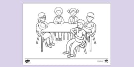 FREE! - Girl Sitting Still Cross Legged Colouring Sheet