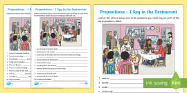 Prepositions I Spy in the Classroom Worksheets - Twinkl