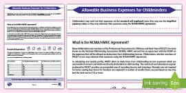 Childminder Invoice Shorter Version Template Spreadsheet
