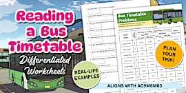 👉 Timetables Differentiated Worksheets
