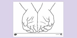 FREE! - Hands Up Colouring Sheet | Colouring Resources | Twinkl