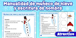Actividad de manualidad y escritura: Mi muñeco de nieve