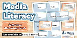 Media Literacy: Definition Match-Up Activity