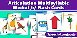 Articulation Medial /s/ Words Flash Cards for SLP