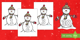 Winter-Themed Number Posters (1-20) (teacher made) - Twinkl