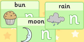 Final 'N' Sound Word Cards (teacher made)