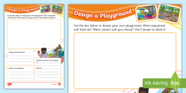 KS2 Design a Playground Worksheet (teacher made) - Twinkl