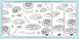 ESL Doodle Favourite Food Colouring Pages
