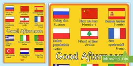 Good Morning Mixed Languages Display Poster (Teacher-Made)