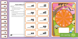 Phase 3 Phonics Wheel of Fortune Spinning Wheel Activity Pack