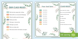 Class Rules Poster (teacher made) - Twinkl