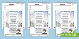 Winter Reading Comprehension PDF | Differentiated Worksheets