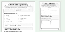 What Is an Exponent Poster (teacher made) - Twinkl