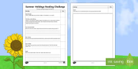 Summer Reading Challenge that’s printable | Twinkl USA