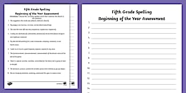 Fifth Grade Beginning of the Year Math Assessment - Twinkl