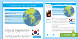 South Korea Word Search, South Korea, Asia (teacher made)