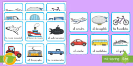 Tarjetas de sílabas: Transporte - Twinkl