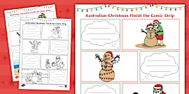Finish the Christmas Comic Strip Worksheet