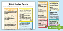 Year 1 'I Can' Reading Goal Bookmarks | Primary Resources