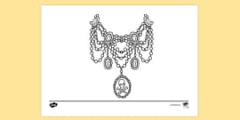 FREE! - Cross Necklace Colouring | Colouring Sheets - Twinkl