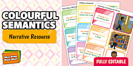 Colourful Semantics What like? What? Photo Cards.