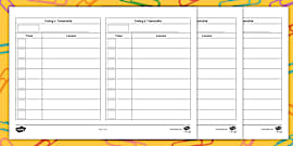 School Timetable Template | Primary Resources (teacher made)