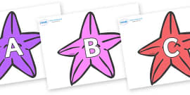 FREE! - A-Z Alphabet on Starfish (teacher made) - Twinkl