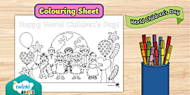 World Children's Day Colouring Page