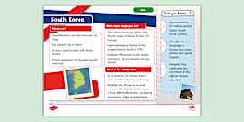 South Korea Word Search, South Korea, Asia (teacher made)