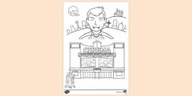 Popcorn Colouring Page (teacher made) - Twinkl