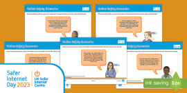 Internet and Phone Safety Scenario Cards - Prompts - Twinkl