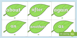 FREE! - Tricky Words on Leaves - Letters and Sounds Resources KS1