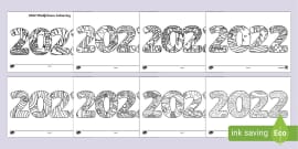2022 New Year Mindfulness Colouring Activity Poster - Twinkl