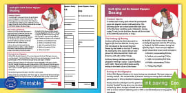 Boxing Resource Pack - Boxing display - Olympic Sports