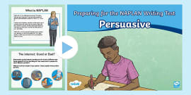 Year 3 NAPLAN Interactive Persuasive Writing TSample