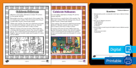 First Grade Halloween Reading Comprehension Activity