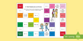 3 Times Table Multiplication And Division Board Game