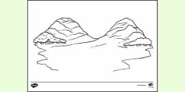 FREE! - Big Mountain Hill Colouring Sheet | Colouring Pages