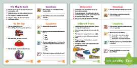 Transport Reading Comprehension Activity – Teacher-Made