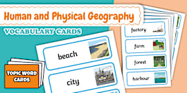 Physical Geography Photo Word Mat - Physical Geography Word Cards Natural