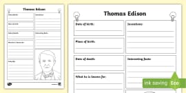 Thomas Edison Facts Flashcards | Teaching Resources