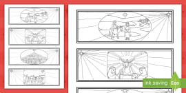 Nativity Scenes Colouring Bookmarks - Twinkl
