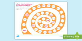 2 to 12 Times Table Multiplication and Division Board Game