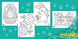Easter Picture and Word Colouring Sheets | Twinkl - Twinkl