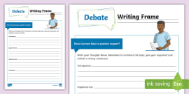 Screen Time Debate Writing Frame (teacher made) - Twinkl